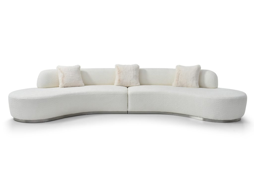 Perla Curved Sofa Boucle – LAURA FURNITURE DESIGN