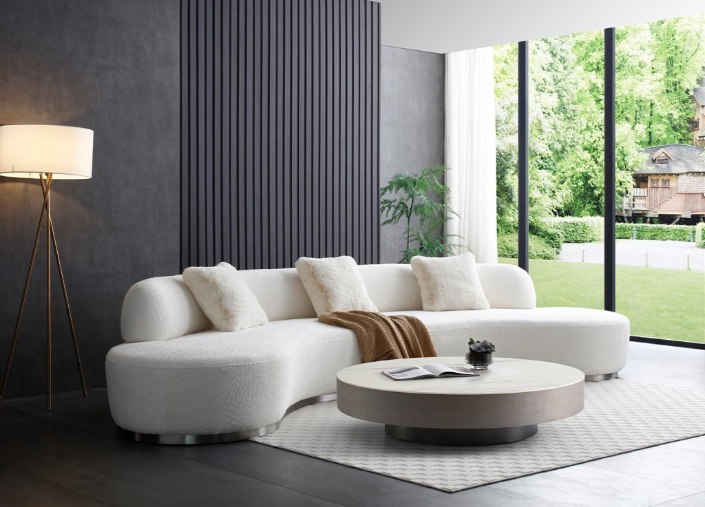 Perla Curved Sofa Boucle – LAURA FURNITURE DESIGN